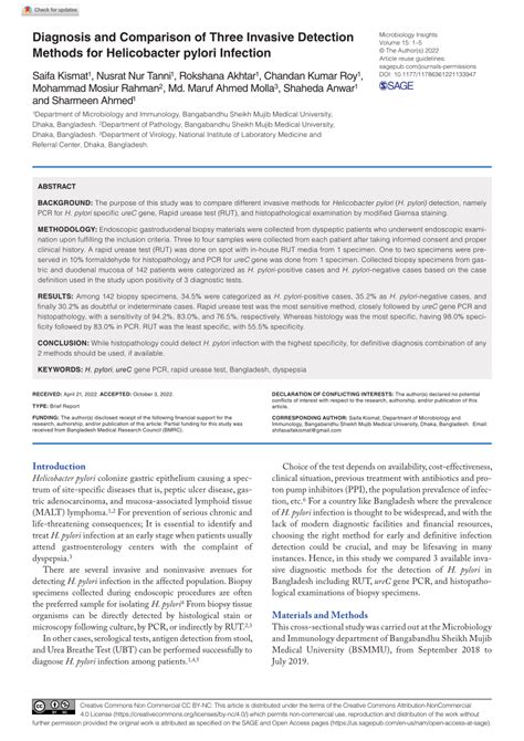Pdf Diagnosis And Comparison Of Three Invasive Detection Methods For