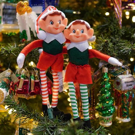 Posable Elf Set Bendable Tree Ornaments By Gerson Companies Traditions
