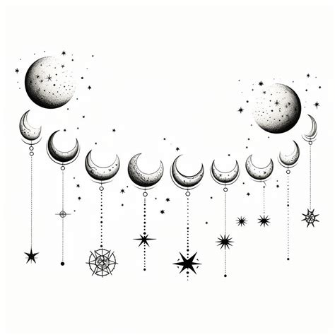 Moon Tattoo Design Png Digital Download Moon Phases Tattoo Moon
