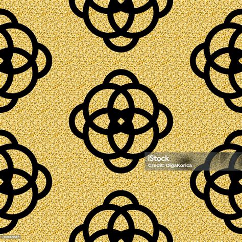 아랍어 이음새가 없는 무늬 블랙 골드 쉬머 컬러 럭셔리 타일 모자이크 아라베스크 대칭 글리터 스퀘어 패턴 디자인 검은색에 대한 스톡 벡터 아트 및 기타 이미지 Istock