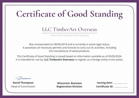 Free Certificate Of Good Standing Templates Easy To Download