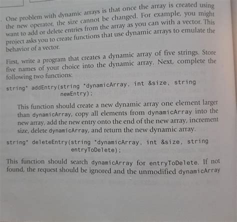 Solved One Problem With Dynamic Arrays Is That Once The Chegg Com