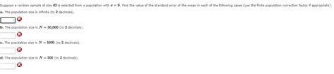 Solved A The Population Size Is Infinite To 2 Decimals