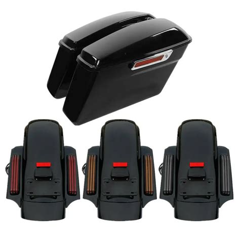 오토바이 하드 새들백 리어 펜더 할리 투어링 일렉트라 글라이드로드 글라이드 2014 2022 용커버 And 장식품 쇠시리