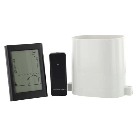 Real Time Rainfall Detection Rain Gauge Digital Temperatureandhumidity Weather Black