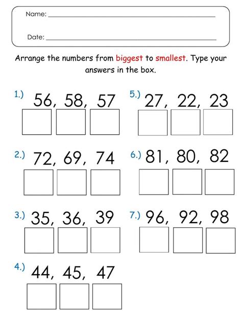 Ordering Numbers Online Worksheet For Sped You Can Do The Exercises