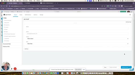 Create New User Based On Connection Field Data Builder Tadabase