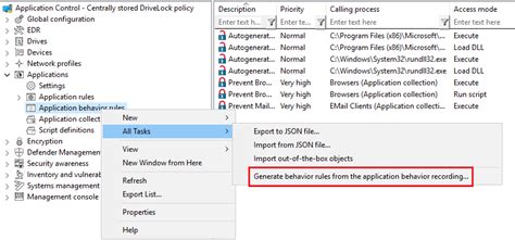 generate application behavior rules from behavior recording