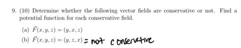 Solved 9 10 Determine Whether The Following Vector Fields