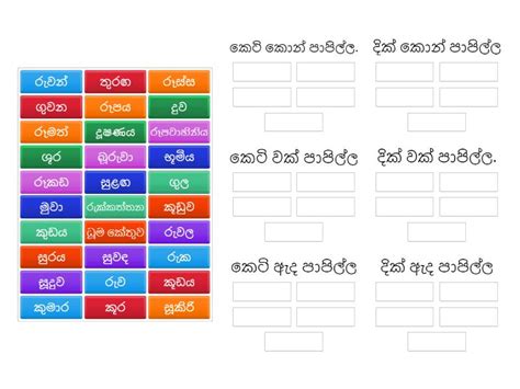 පාපිලි වර් ග හඳුනා ගනිමු සැකසුම අපේක්ෂා ටීචර් Group Sort