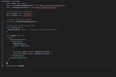 Expo How To Change The Color Of The Bottom Bar Below The Navigation Tabs In React Native