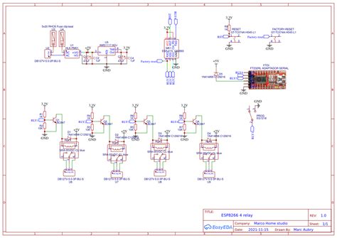 Esp8266 01 4 Relay Board OSHWLab