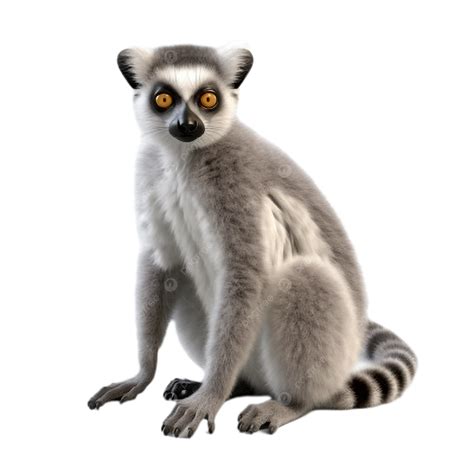 초현실적인 여우원숭이 전신 선명한 세부 정보 4k 실제 보기 흰색 배경 3d 클립 아트 만화 Png 일러스트 및 이미지 에 대한 무료 다운로드 Pngtree