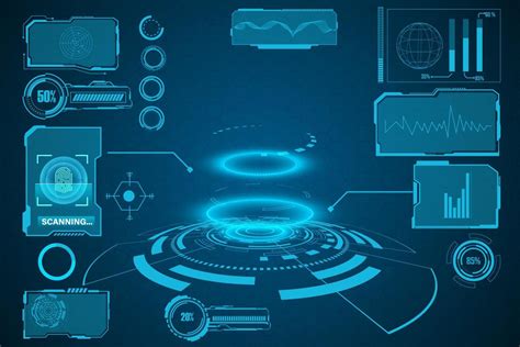 Abstract Technology Futuristic Concept Hud Interface Hologram Elements Of Digital Data And