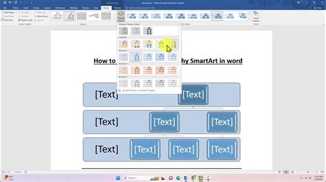 How To Insert Labeled Hierarchy Smartart In Word Using Youtube