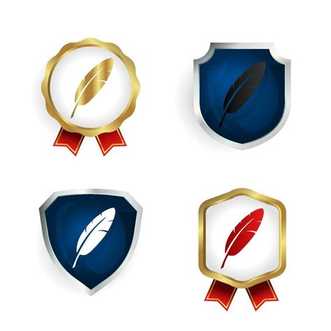abstract feather badge and label collection 25840344 vector art at vecteezy