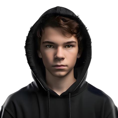 색 배경 에 고립 된 검은색 후디 를 입은 젊은 남자 의 초상화 무료 Psd 파일