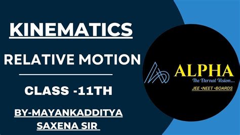 Kinematics Relative Motion JEE NEET Class Th YouTube
