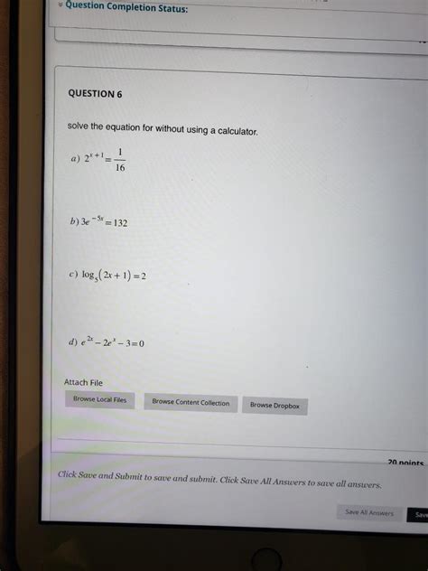 Solved Solve The Equation For Without Using A Calculator A Chegg
