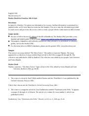 MLA Exercise Works Cited Docx English MLA Exercise Works Cited List Exercise