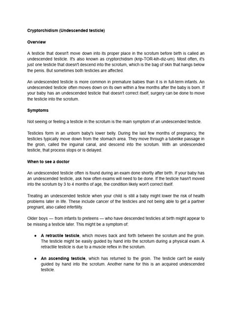 Cryptorchidism 1 Pdf Testicle Medical Imaging