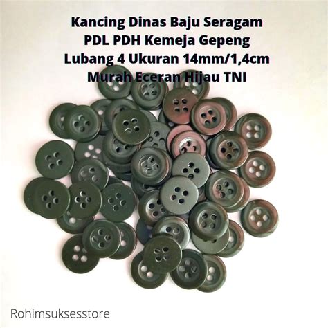 Jual Kancing Dinas Baju Seragam Pdl Pdh Kemeja Gepeng Lubang 4 Ukuran