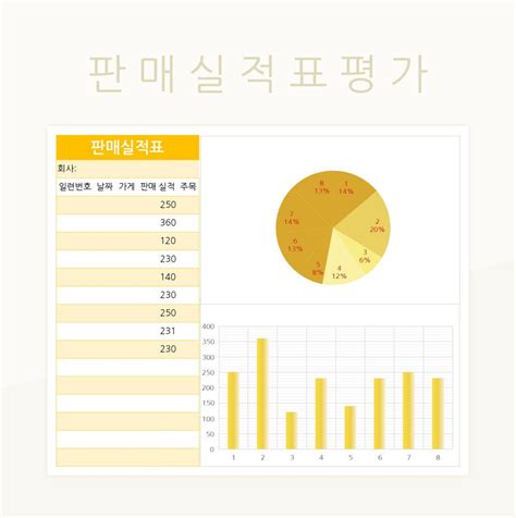 판매실적표 평가 엑셀 Excel 및 구글 스프레드 시트 무료 다운로드 Slidesdocs