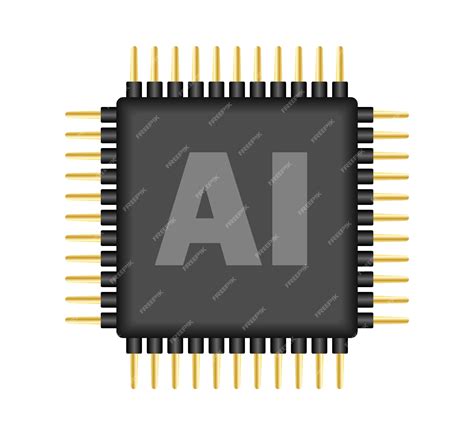 Premium Vector Ai Cpu Gpu Microchip Icon Machine Learning Micro Chip