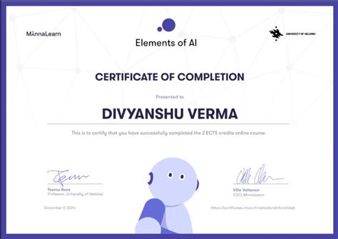 Divyanshu Verma On Linkedin 🌟 Proud To Announce 🌟 Ive Recently Completed The Elements Of Ai