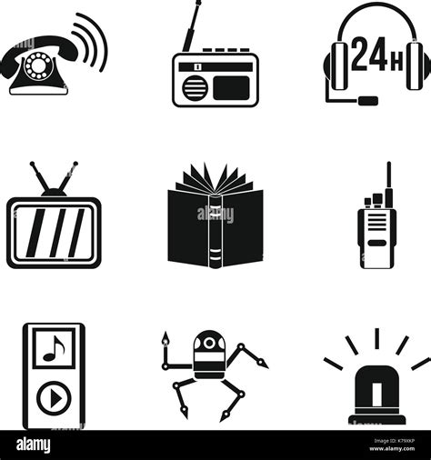 Musical Notation Icons Set Simple Style Stock Vector Image And Art Alamy