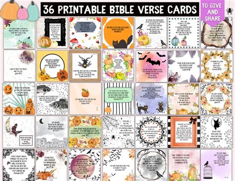 Christian Halloween Prayer Board Bible Verse Cards Printable Scripture