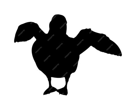 Premium Vector Vector Flat Puffin Silhouette Isolated On White Background