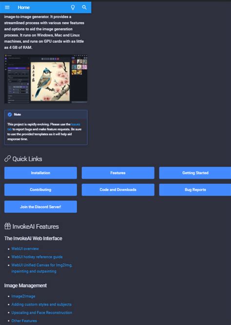 Bug The Quick Links Buttons Not Responsive · Issue 4455 · Invoke Ai
