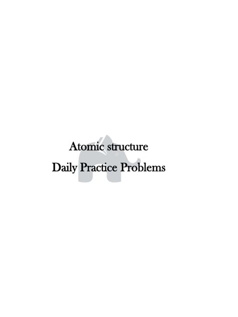 Atomic Sructure Dpp Pdf Atoms Atomic Nucleus