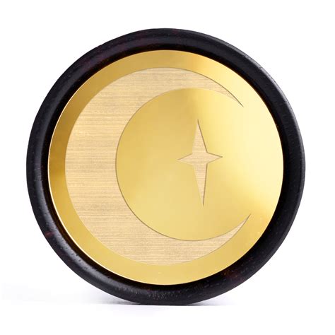 Crescent Moon Plug Gauge Gold Inlay Ebony Wood Konvexe Doppelauf