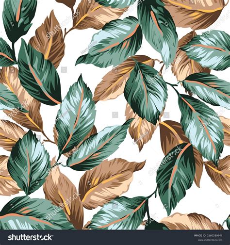 Green Brown Vector Stock Leaf Pattern Stock Vector Royalty Free