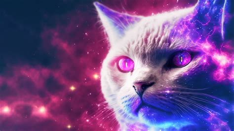 Ilustración De Gato Con Galaxia Fondo De Pantalla 4k Hd Id 11466
