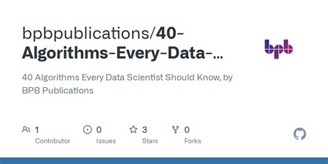 Github Bpbpublications40 Algorithms Every Data Scientist Should Know 40 Algorithms Every