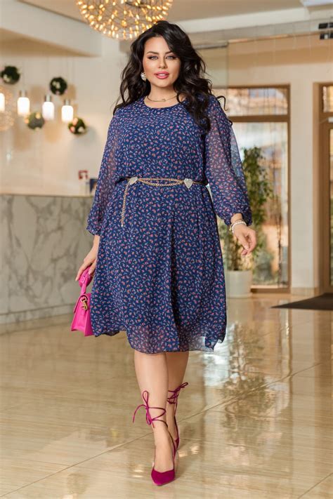 Дамска флорална рокля от шифон ИТ13161 Angelo Style