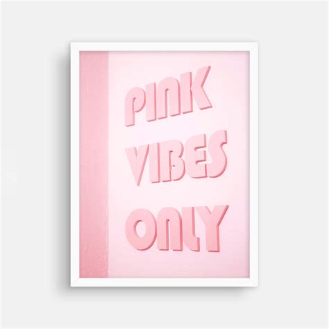 Pink Vibes Only Pink Bedroom Decor Dorm Decor For Girls Room Etsy