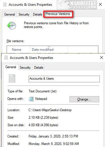 How To Remove Or Restore Previous Versions From Context Menu And