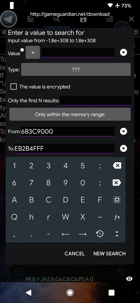how to set only within memory range by script requests gameguardian