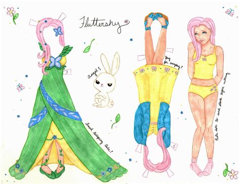 Fluttershy Paper Doll By WhiteHeather On DeviantArt