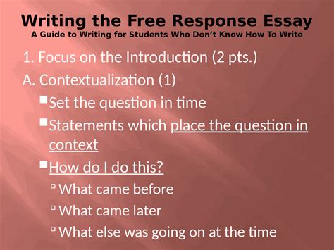 A Comprehensive Guide To Writing Effective Free Response Essays