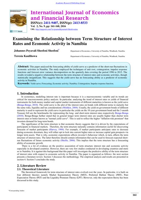 Pdf Examining The Relationship Between Term Structure Of Interest Rates And Economic Activity