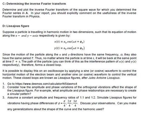 Solved AIM Study And Understand Fourier S Theorem Determine The 1 Answer Transtutors
