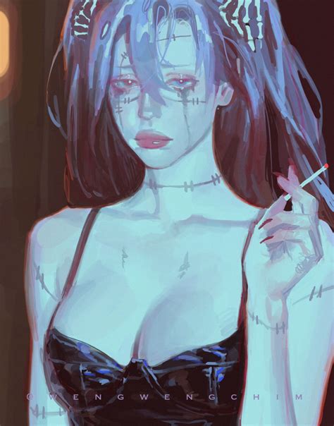 Rule 34 Bare Shoulders Breasts Cigarette Cleavage Female Fingernails