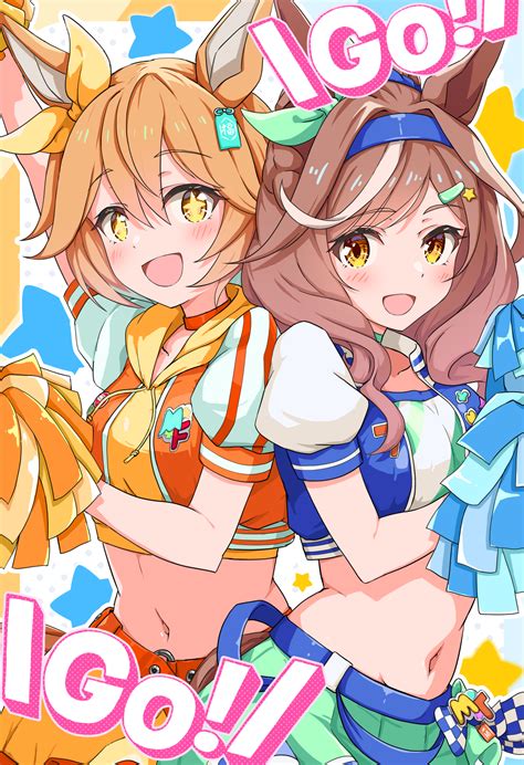 Safebooru 2girls Alternate Costume Arm Up Blush Breasts Brown Eyes