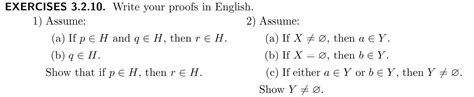 Solved Exercises 3 2 10 Write Your Proofs In English 1