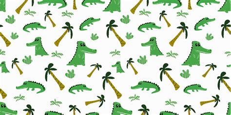 귀여운 악어와 원활한 배경 스칸디나비아 스타일의 보육을위한 장식 귀여운 벽지 어린이 의류 인테리어 디자인 포장 인쇄에 적합합니다 가공의 인물에 대한 스톡 벡터 아트 및 기타